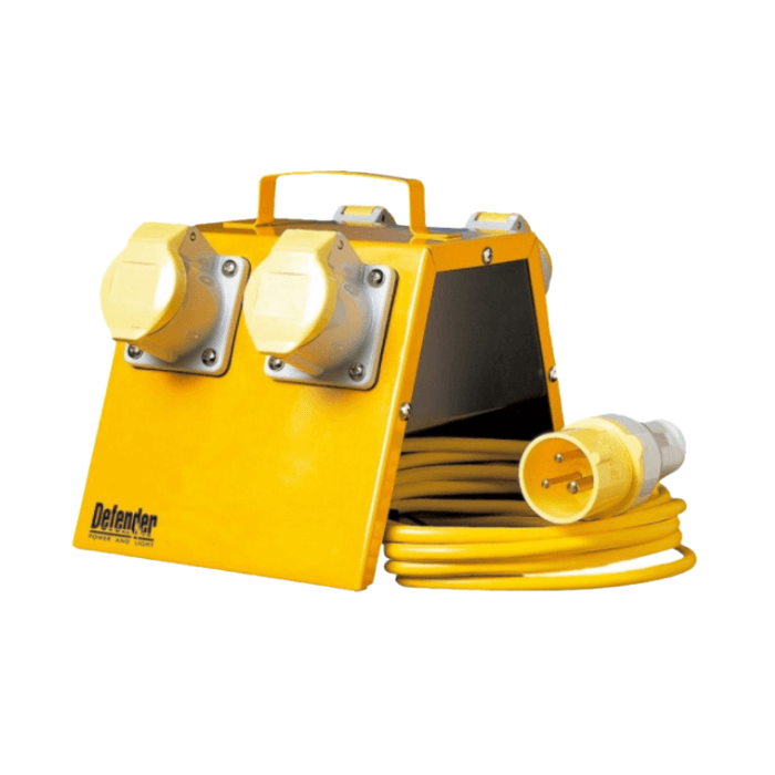 Heavy-Duty 4-Way Splitter Box - 16A Sockets & 110V Power